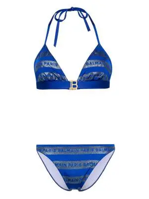 Balmain Logo-print Triangle Bikini Set