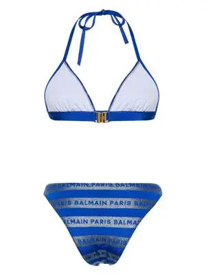Balmain Logo-print Triangle Bikini Set