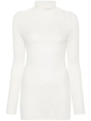 TOTEME High-neck Crochet-knit Jumper - Neutrals