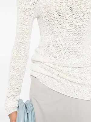 TOTEME High-neck Crochet-knit Jumper - Neutrals