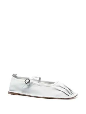 Hereu Dansa Leather Ballerina Shoes - Grey