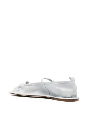 Hereu Dansa Leather Ballerina Shoes - Grey