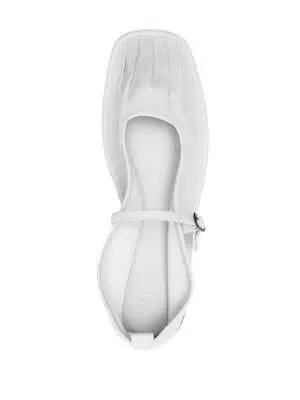 Hereu Dansa Leather Ballerina Shoes - Grey