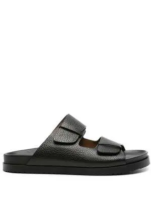 DOUCAL'S Round-toe Leather Slides