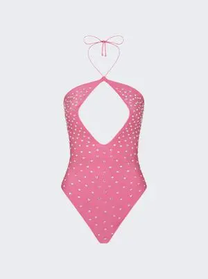 OSÃ©REE Gem Necklace Maillot - Flamingo Pink