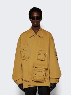 LANVIN Asymmetrical Utility Jacket - Tan