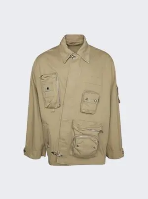 LANVIN Asymmetrical Utility Jacket - Tan