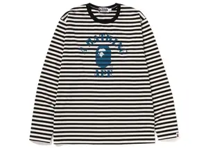 A BATHING APE Discharge College Hoop Long Sleeve Tee Shirt