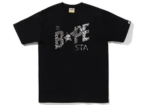 A BATHING APE Snake Sta Logo Tee Shirt - Black Grey