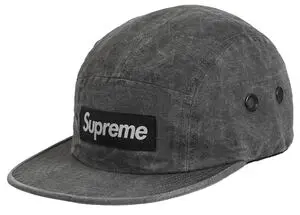 Supreme Washed Linen Camp Cap - Black