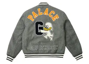 PALACE X Gap Varsity Jacket - Grey