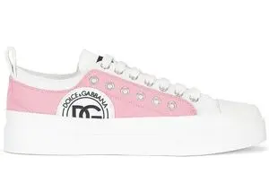 Dolce & Gabbana Portofino Layered Sneakers - Pink/ White