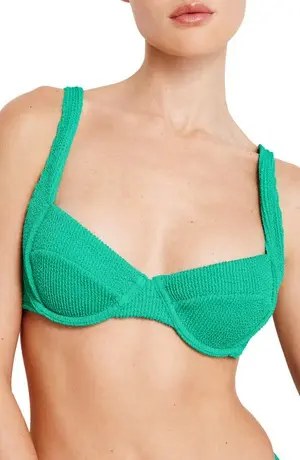 Good American Always Fit Underwire Bikini Top Jade Green001