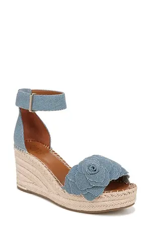 Franco Sarto Franco Sarto Clemens Platform Wedge Sandal Denim Flower