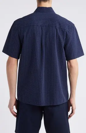 FORET Vole Short Sleeve Seersucker Button-up Shirt