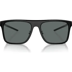 SCUDERIA FERRARI 58mm Polarized Square Sunglasses - Matte Black