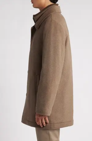 Hart Schaffner Marx Macbeth Wool-blend Coat With Bib - Oatmeal