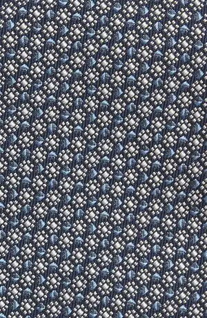 Zegna Floral Geometric Jacquard Silk Tie - Lightblue