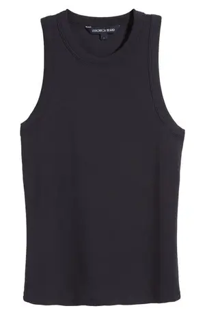 Veronica Beard Jordyn Stretch Sleeveless Pima Cotton Rib Top