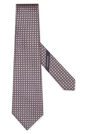 Zegna Micro Geo Silk Tie - Pink