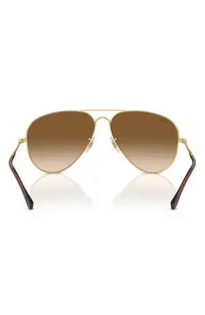 Ray-ban 58mm Gradient Aviator Sunglasses - Gold Flash