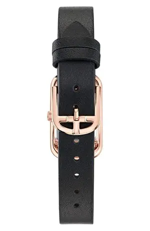 Ted Baker London Leather Strap Watch - Black