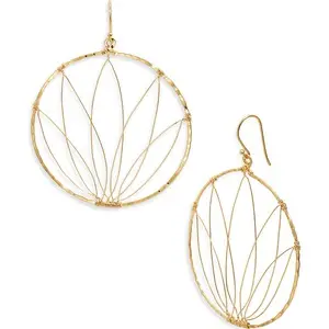 KIARA BY KI-ELE Selena Lotus Hoop Earrings - Gold