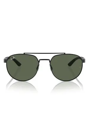 Ray-ban 56mm Polarized Irregular Sunglasses - Black