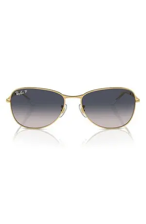 Ray-ban 59mm Polarized Aviator Sunglasses - Gold Flash