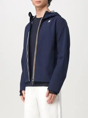 K-WAY Zip-up Hooded Jacket With Logo Detail - Blue