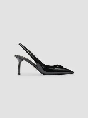 Prada Patent Leather Slingback Pumps - Black