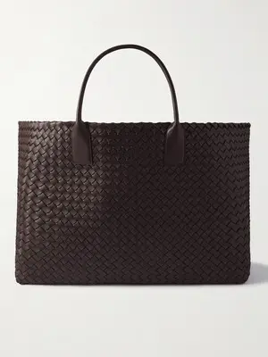 Bottega Veneta Intrecciato Cabat Large Tote Bag - Brown