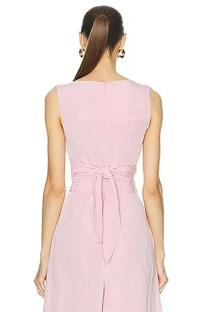 Matthew Bruch Boat Neck Sleeveless Wrap Top