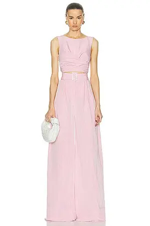 Matthew Bruch Boat Neck Sleeveless Wrap Top