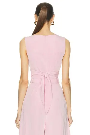 Matthew Bruch Boat Neck Sleeveless Wrap Top