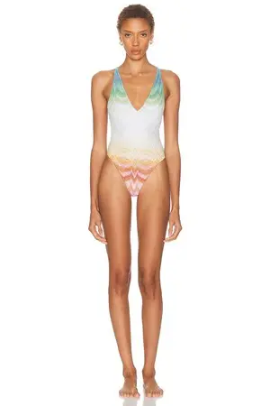 Missoni MISSONI Metallic Knit Swimsuit Multicolor