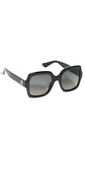 Gucci Oversized Square Sunglasses - Black/black/grey