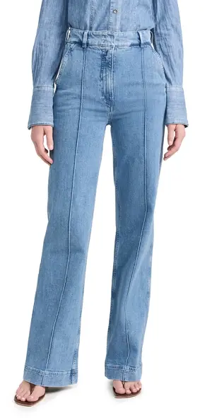 Another Tomorrow Denim Trousers - Light Blue Wash