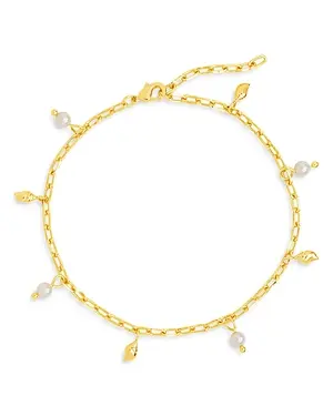 Sterling Forever Beverly Anklet - Gold/pearl