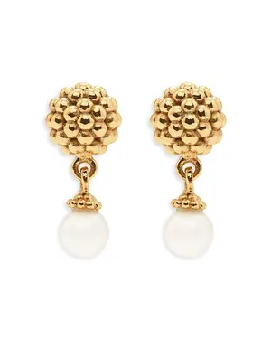 CAPUCINE DE WULF Berry Drop Stud Earrings - White/gold