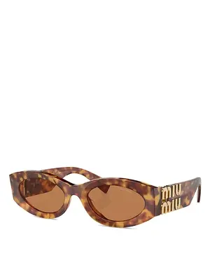 Miu Miu 54mm Oval Sunglasses - Havana/brown Solid