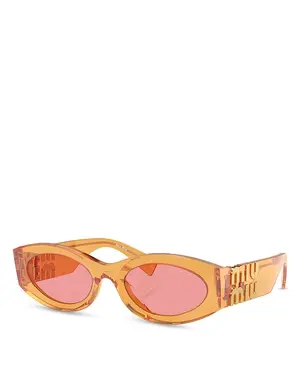 Miu Miu Oval Sunglasses Orange/pink Solid