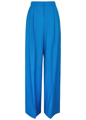 Alexander McQueen Pleated Wide-leg Wool Trousers