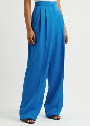 Alexander McQueen Pleated Wide-leg Wool Trousers