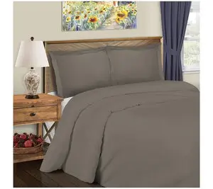 SUPERIOR 600-tc Solid Cotton Blend Duvet Cover T, Twin - One-color