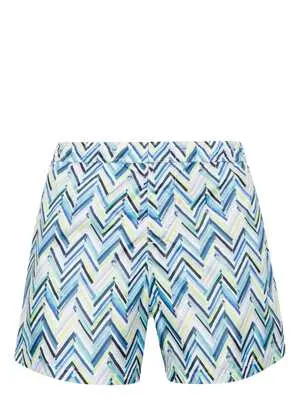 Missoni Zigzag-pattern Swim Shorts - Blue