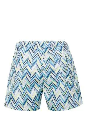 Missoni Zigzag-pattern Swim Shorts - Blue