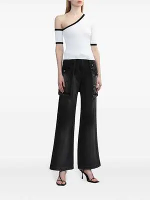 JUUN.J Contrasting-trim One-shoulder Top