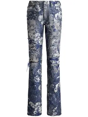 Ralph Lauren Floral Jacquard Distressed Jeans