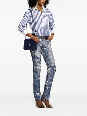 Ralph Lauren Floral Jacquard Distressed Jeans